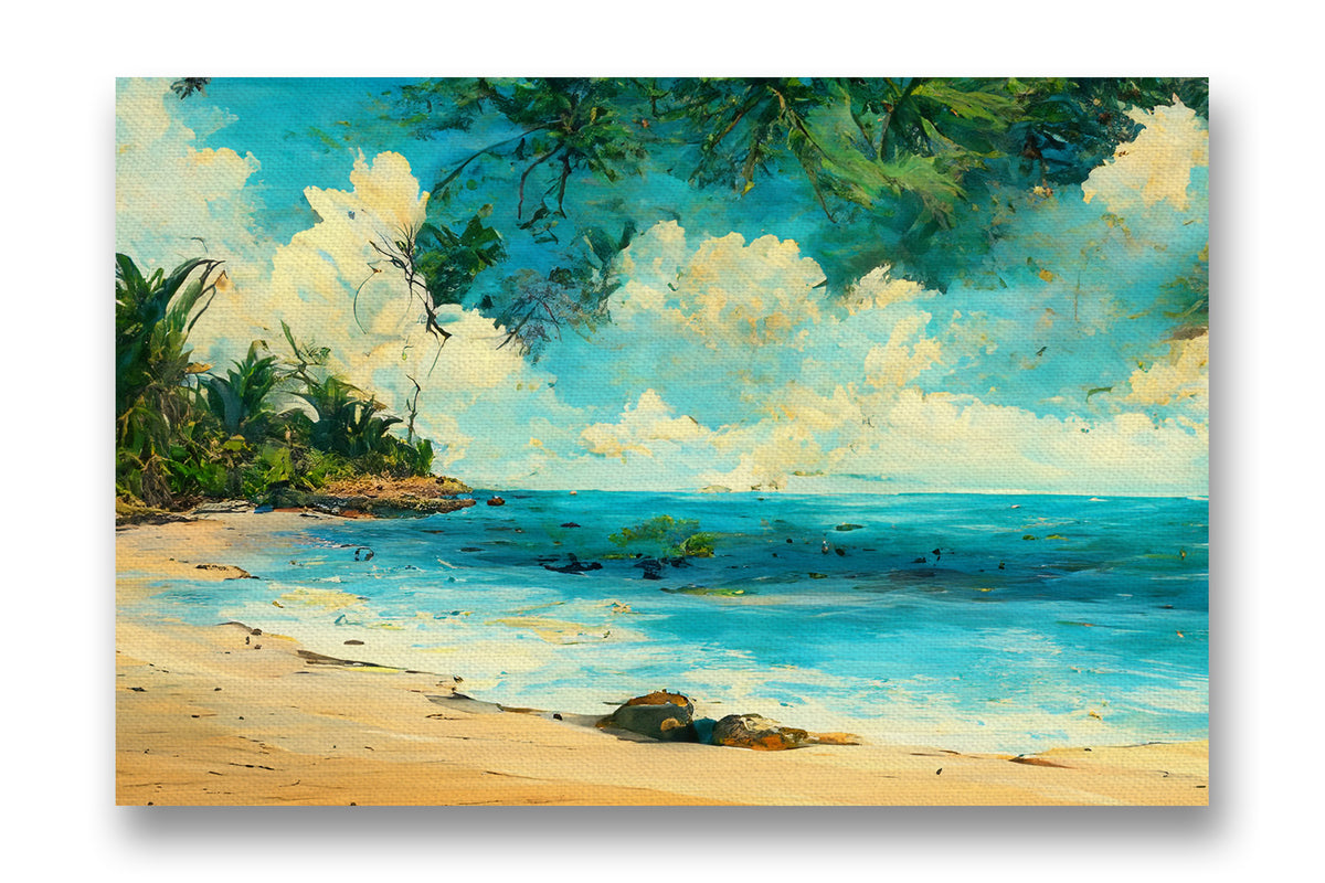 Tropical Beach Painting | The Wall Artistry – Thewallartistry.in